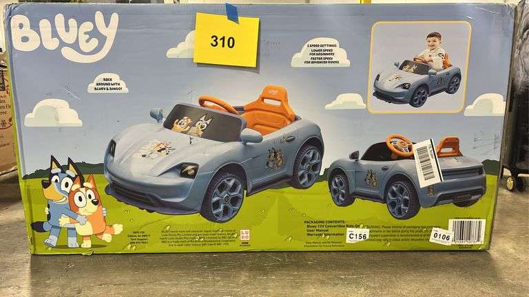 KIDS BLUEY 12V CONVERTIBLE RIDE ON IN BOX - Earl's Auction Company