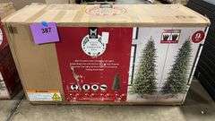 9FT PRE LIT SLIM LINDEN FIR TREE IN BOX - Earl's Auction Company
