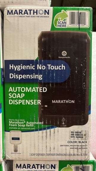 (5) MARATHON AUTOMATED SOAP DISPENSERS IN BOXES - Earl's Auction Company