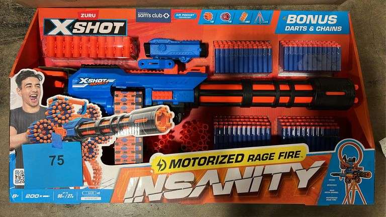 KIDS ZURU XSHOT MOTORIZED RAGE FIRE INSANITY GUN SET - Earl's Auction ...