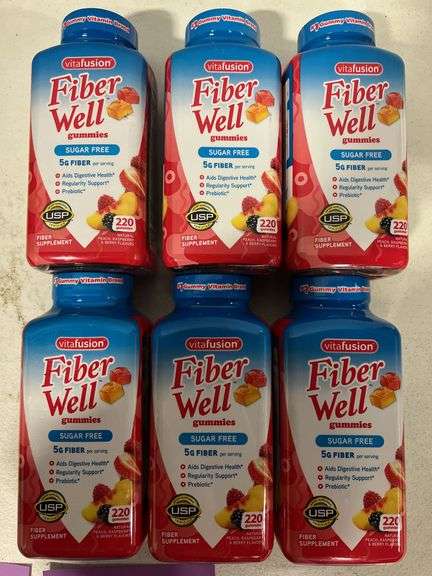 (6) BOTTLES OF VITAFUSION FIBER WELL VITAMINS - Earl's Auction Company