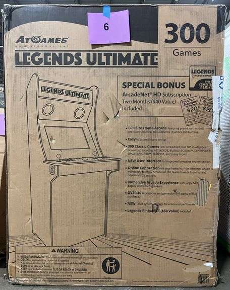 ATGAMES LEGENDS ULTIMATE ARCADE GAME CABINET IN BOX - Earl's Auction ...