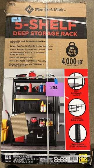(1) 5 SHELF DEEP STORAGE RACK IN BOX - Earl's Auction Company