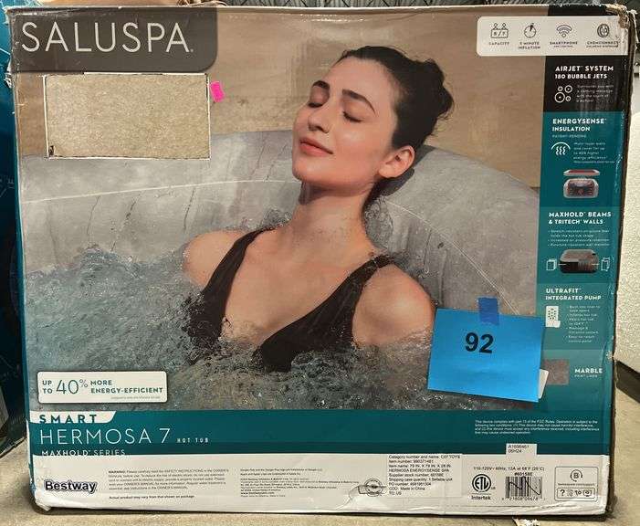 SALUSPA HERMOSA 7 SMART HOT TUB IN BOX - Earl's Auction Company