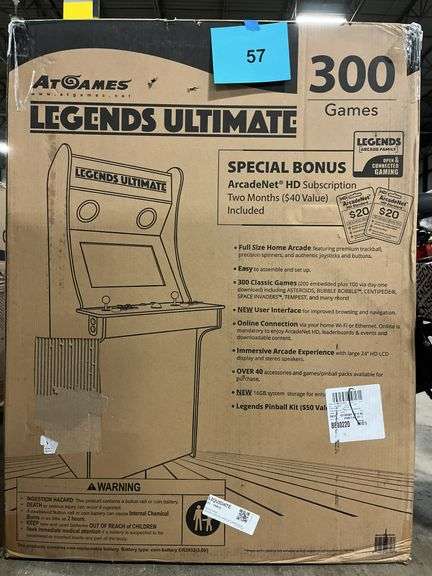 ATGAMES LEGENDS ULTIMATE ARCADE GAME CABINET IN BOX - Earl's Auction ...