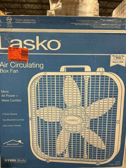 (2) LASKO AIR CIRCULATING BOX FANS IN BOXES - Earl's Auction Company