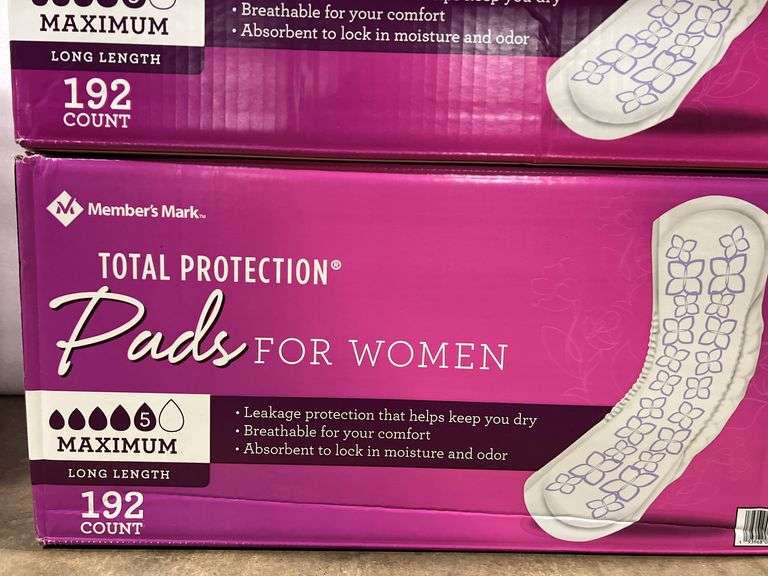 (2) BOXES OF WOMENS PADS - Earl's Auction Company
