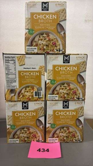 (5) BOXES OF MM CHICKEN BROTH - Earl's Auction Company