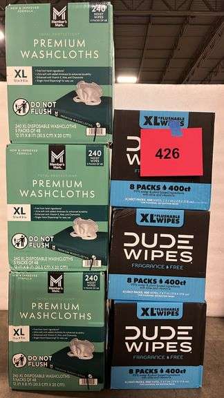 (6) BOXES OF WIPES - PREMIUM & DUDE WIPES - Earl's Auction Company