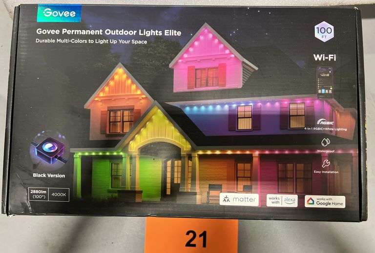 GOVEE PERMANENT OUTDOOR LIGHTS ELITE IN BOX - BLACK - Earl's Auction ...
