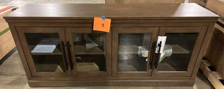 LOWELL WOOD CONSOLE - BROWN - Earl's Auction Company