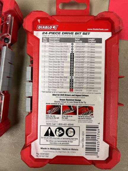 (4) DIABLO 24PC DRIVE BIT SETS - Earl's Auction Company