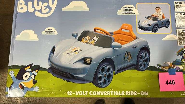 BLUEY 12V CONVERTIBLE RIDE-ON IN BOX - Earl's Auction Company