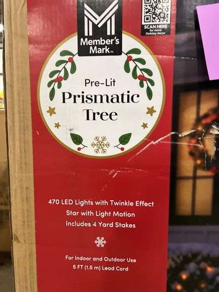 76" PRE LIT PRISMATIC TREE IN BOX - Earl's Auction Company