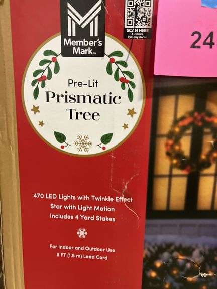 76" PRE LIT PRISMATIC TREE IN BOX - Earl's Auction Company