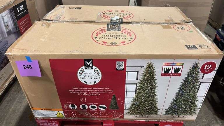 12FT PRE LIT AUGUSTA PINE TREE IN BOXES - Earl's Auction Company