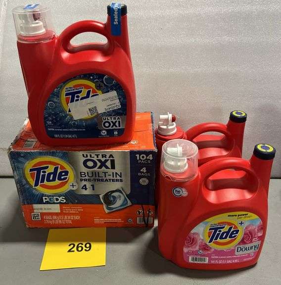 4PC TIDE DETERGENT LOT - PODS & LIQUID - Earl's Auction Company