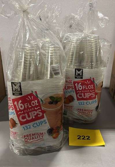 (5) PACKS OF 16FL OZ PLASTIC CUPS - Earl's Auction Company