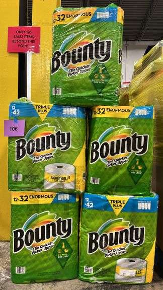 (5) PACKS OF BOUNTY PAPER TOWELS - Earl's Auction Company