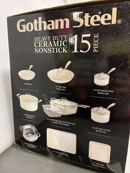 GOTHAM STEEL 15PC HEAVY DUTY CERAMIC COOKWARE SET IN BOX - Earl's ...