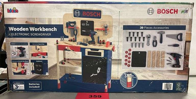 KIDS BOSCH WOODEN WORKBENCH IN BOX - Earl's Auction Company