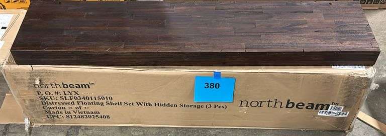 (3) NORTHBEAM DISTRESSED FLOATING SHELVES IN BOX - DARK BROWN - Earl's ...