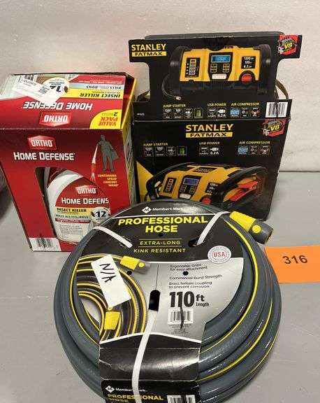 3PC OUTDOOR LOT - STANLEY FATMAX, HOSE, BUG SPRAY - Earl's Auction Company