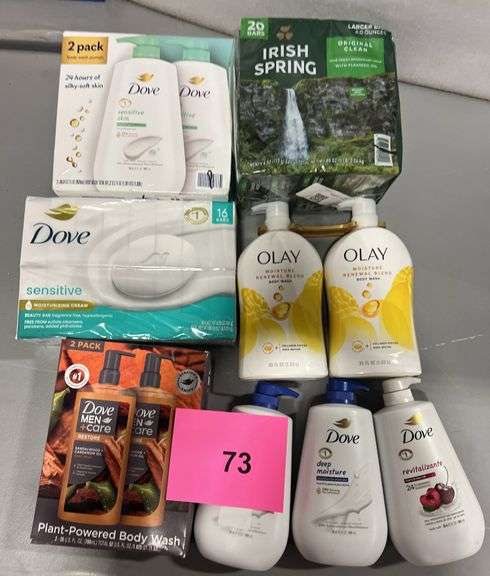MISC BODY WASH LOT - DOVE, OLAY & IRISH SPRING - Earl's Auction Company