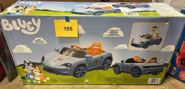 KIDS BLUEY 12V CONVERTIBLE RIDE ON IN BOX - Earl's Auction Company
