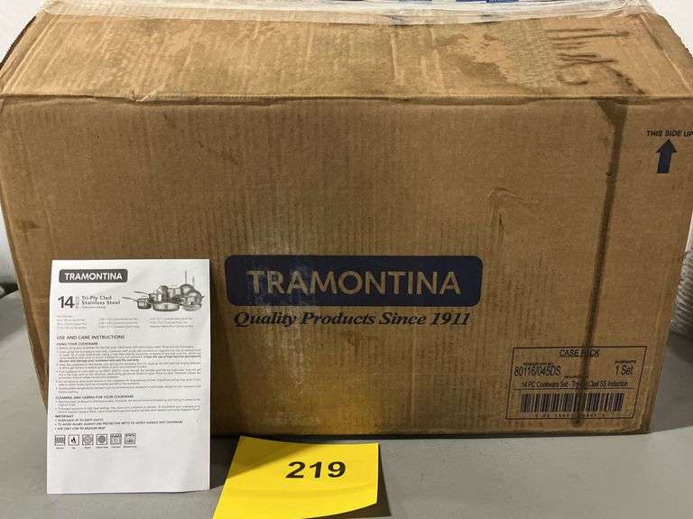 TRAMONTINA 14PC COOKWARE SET IN BOX - Earl's Auction Company