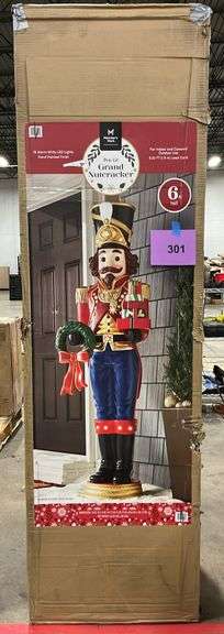 6FT PRE LIT GRAND NUTCRACKER IN BOX - Earl's Auction Company