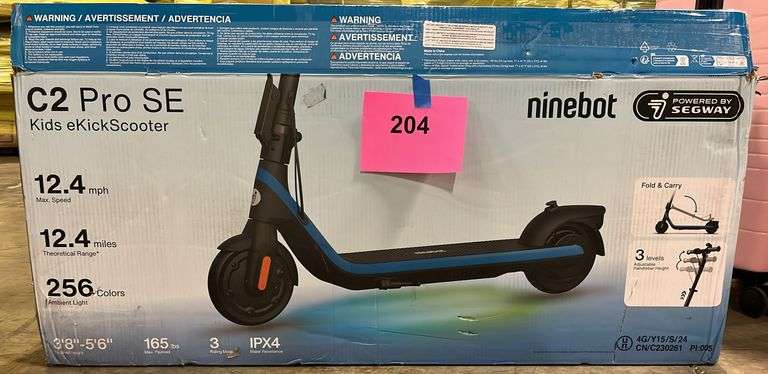 NINEBOT C2 PRO SE KIDS EKICK SCOOTER IN BOX - Earl's Auction Company
