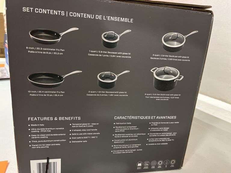 HENCKELS 10PC CAPRI NOTTE GRANITIUM COOKWARE SET IN BOX - Earl's ...