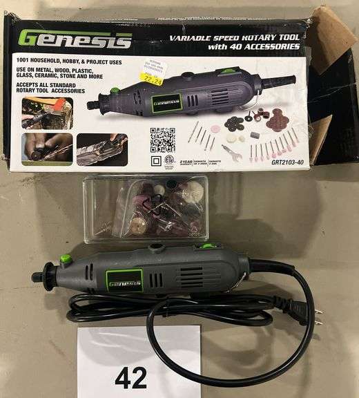 GENESIS VARIABLE SPEED ROTARY TOOL W/ BOX - Earl's Auction Company