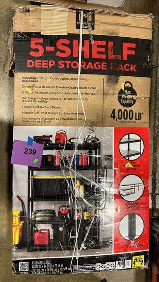 (1) 5 SHELF DEEP STORAGE RACK IN BOX - Earl's Auction Company
