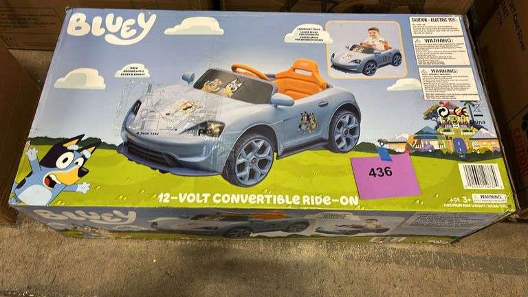 KIDS BLUEY 12V CONVERTIBLE RIDE ON IN BOX - Earl's Auction Company