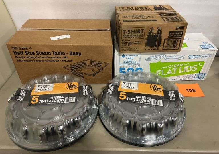 MISC LOT OF DISPOSABLE SERVEWARE - SEE PHOTOS - Earl's Auction Company