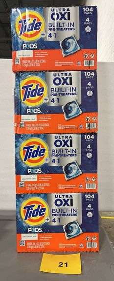 (4) BOXES OF TIDE PODS LAUNDRY PACS - Earl's Auction Company