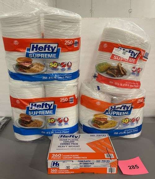 5PC HEFTY SERVEWARE LOT - FOAM PLATES & PLASTIC CUTLERY - Earl's ...