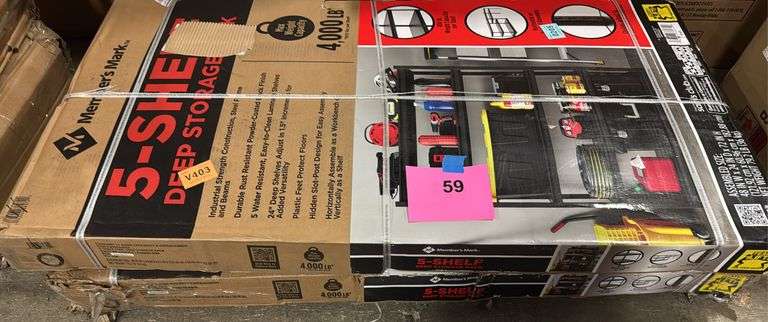 (2) 5-SHELF STORAGE RACKS IN BOX - Earl's Auction Company