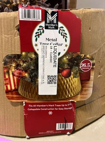 PRE LIT SNOWY GEORGIA TOPIARY & METAL TREE COLLAR IN BOXES - Earl's ...