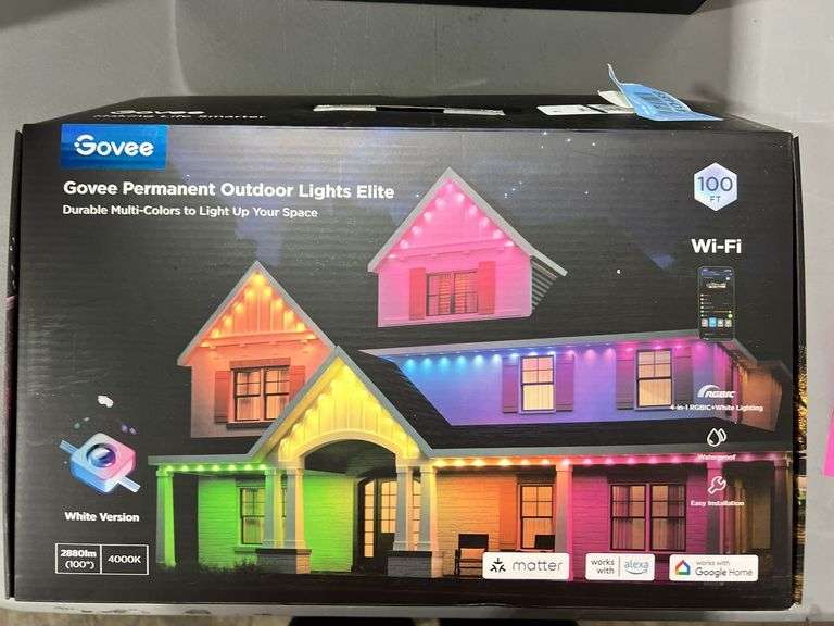 GOVEE PERMANENT OUTDOOR LIGHTS ELITE IN BOX - Earl's Auction Company