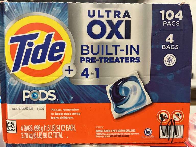 4PC TIDE DETERGENT LOT - PODS & LIQUID - Earl's Auction Company