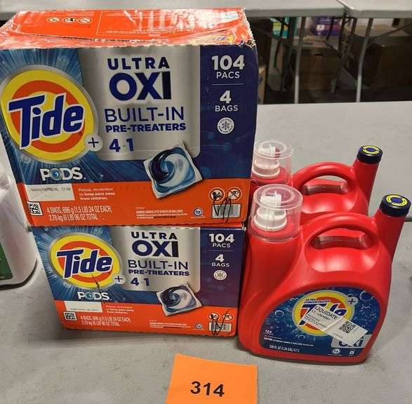 4PC TIDE DETERGENT LOT - PODS & LIQUID - Earl's Auction Company