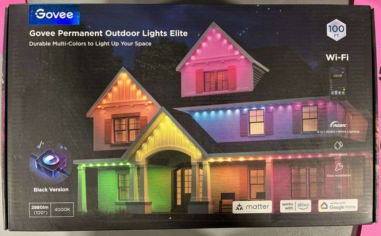 GOVEE PERMANENT OUTDOOR LIGHTS ELITE IN BOX - BLACK - Earl's Auction ...
