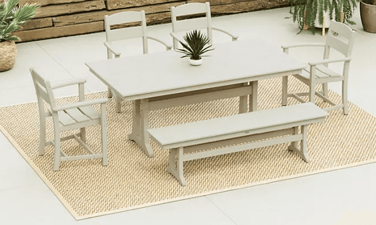 NEW POLYWOOD 6PC PATIO DINING SET IN BOXES - SAND - Earl's Auction Company