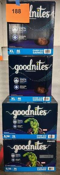(4) BOXES OF KIDS GOODNITES UNDERWEAR - SIZES S/M & XL - Earl's Auction ...