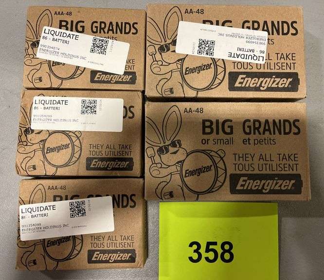 (5) BOXES OF ENERGIZER BATTERIES (48 PER BOX) - Earl's Auction Company