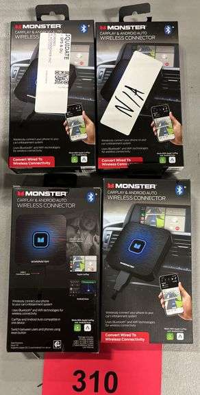 (4) MONSTER CARPLAY & ANDROID AUTO WIRELESS CONNECTORS IN BOXES - Earl ...