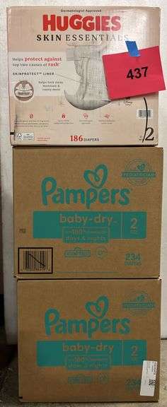 (3) BOXES OF DIAPERS - SIZE 2 - Earl's Auction Company